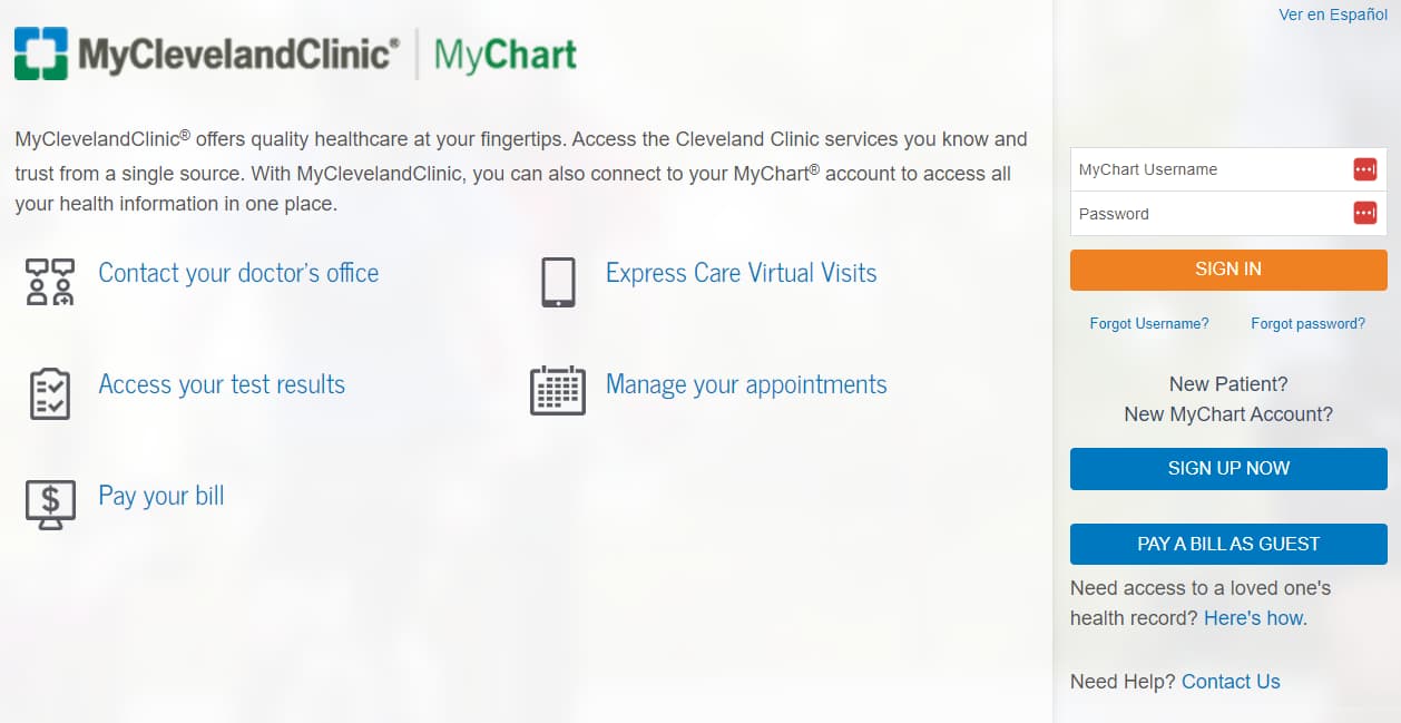 Cleveland Clinic MyChart Login at mychart.clevelandclinic.org